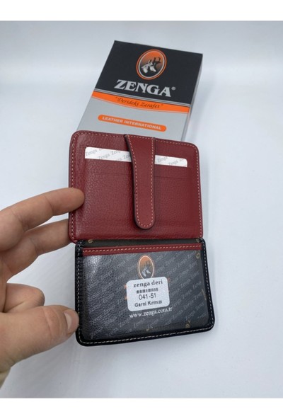 Zenga Orijinal Hakiki Deri Kartlık Erkek Cüzdan Siyah - Kırmızı Zenga Orijinal Hakiki Deri Kartlık Erkek Cüzdan Siyah - Kırmızı