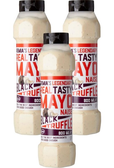Remia siyah Trüf Mantarlı Mayonez 800 ml Trüf x 3 Adet Remia siyah Trüf Mantarlı Mayonez 800 ml Trüf x 3 Adet