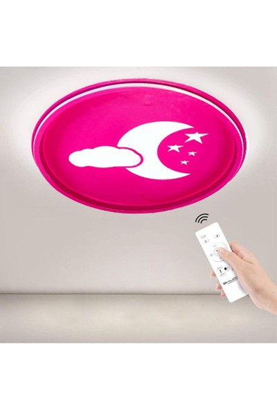 Ömür Avize Pembe Gökyüzü Çocuk Odası Ledli Kumandalı Avize