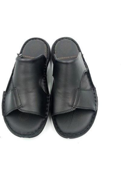 Eser Hakiki Erkek Siyah Deri Terlik