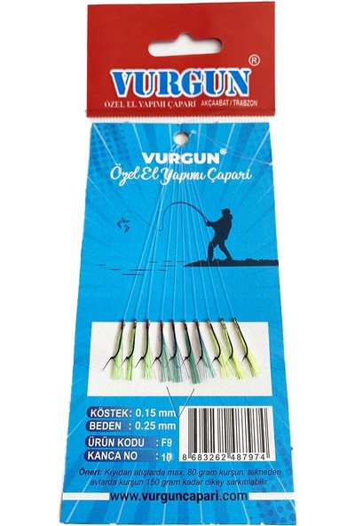 80GR Atarlı Istavrit Çaparisi F9 80GR Atarlı Istavrit Çaparisi F9