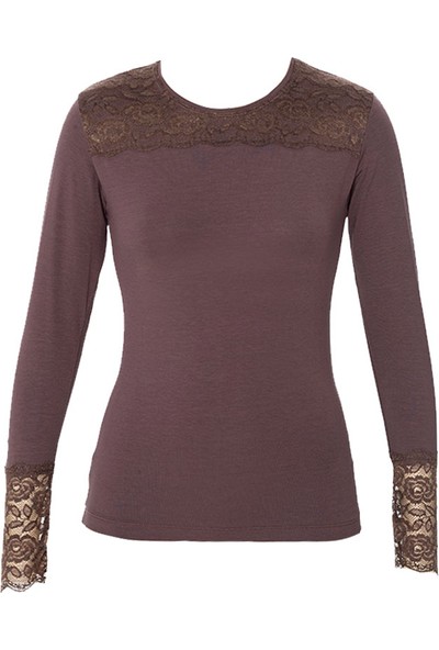 Arancia Dantelli Sıfır Yaka Uzun Kol Body Arancia Dantelli Sıfır Yaka Uzun Kol Body