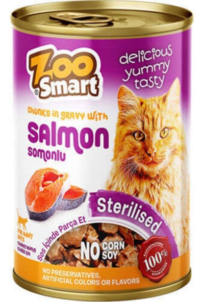 Zoo Smart Somonlu Kısırlaştırılmış Konserve Kedi Yaş Maması 400 gr Zoo Smart Somonlu Kısırlaştırılmış Konserve Kedi Yaş Maması 400 gr