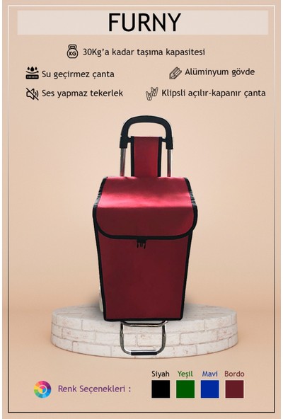 Furny Pazar Arabası Ses Yapmaz Silikon Tekerli Furny Pazar Arabası Ses Yapmaz Silikon Tekerli