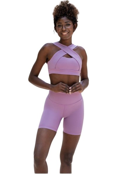 Kadın Midi Şort Lila 7014