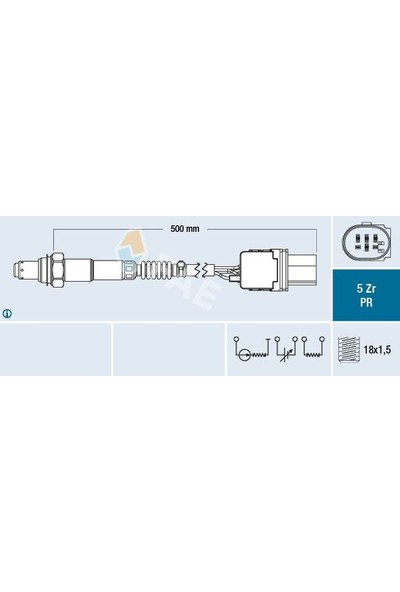 Fae 75078 Oksijen Sensoru Lambda Sondasi (5 Kutuplu 490MM) Audi A4 / A4Q A5 A6 / A6Q Q5 Exeo 08-16 03L906262 (WF117142) Fae 75078 Oksijen Sensoru Lambda Sondasi (5 Kutuplu 490MM) Audi A4 / A4Q A5 A6 / A6Q Q5 Exeo 08-16 03L906262 (WF117142)