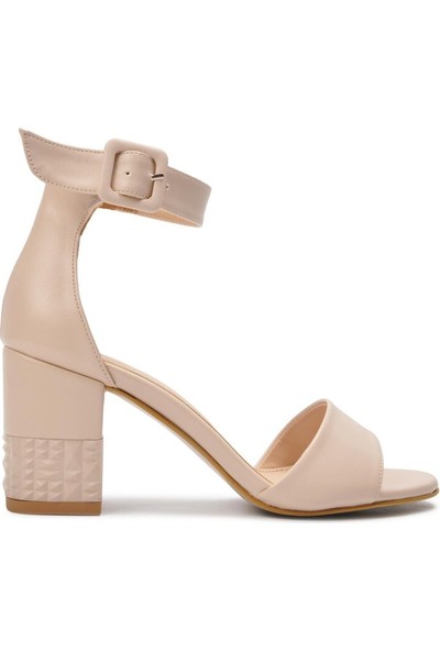 Pabucmarketi Ten Kadın Topuklu Ayakkabı