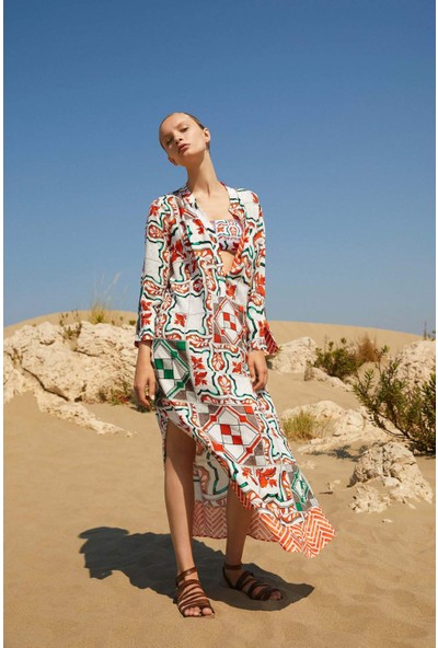 DeFacto Nefes Istanbul x Defacto Desenli Regular Fit Plaj KIYAFETI X6384AZ22HS