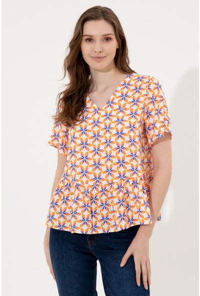 U.S. Polo Assn. Bayan Koyu Sarı Gömlek Kısakol 50247261-VR094