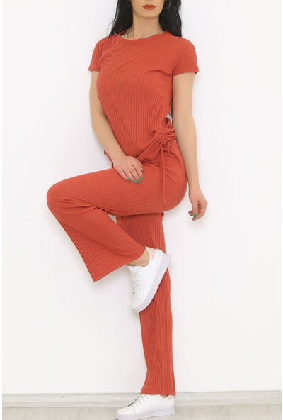 İsunstore Yan Büzgülü Fitilli Takım Açıkkiremit - 9069.1567. İsunstore Yan Büzgülü Fitilli Takım Açıkkiremit - 9069.1567.