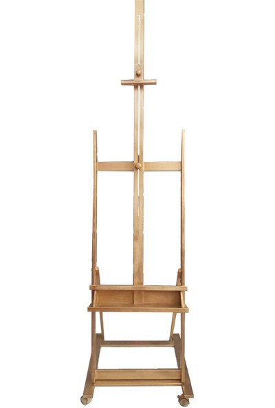 Karamürsel Sanat Altın Renk Boyalı Tekerlekli Ayaklı H Tipi Yükseklik Ayarlı Şövale 250 x 53 cm Karamürsel Sanat Altın Renk Boyalı Tekerlekli Ayaklı H Tipi Yükseklik Ayarlı Şövale 250 x 53 cm