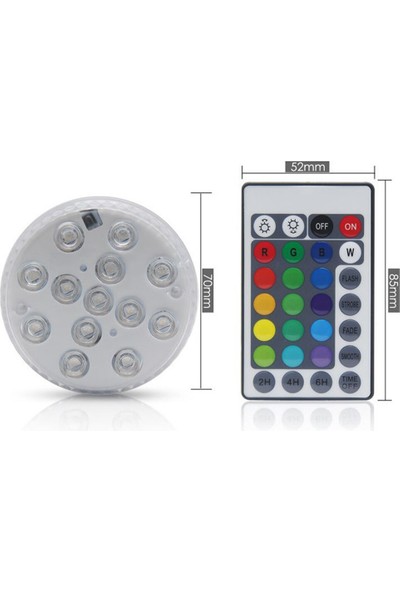 Alkese Kumandalı Rgb Dalgıç Işık Pilli Kumandalı Su Altı Gece Lambası Nargile ve Havuz Aydınlatması Alkese Kumandalı Rgb Dalgıç Işık Pilli Kumandalı Su Altı Gece Lambası Nargile ve Havuz Aydınlatması