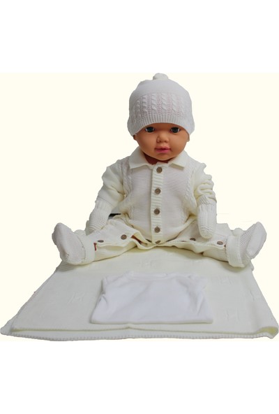 Lüx Triko Bebek Hastane Çıkış Seti 6 'li Ekru 0 - 3 Ay Unisex Lüx Triko Bebek Hastane Çıkış Seti 6 'li Ekru 0 - 3 Ay Unisex