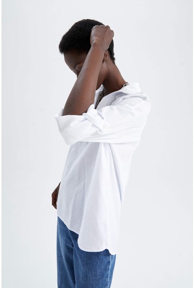 DeFacto Loose Fit V Yaka Uzun Kollu Bluz X8900AZ22SM DeFacto Loose Fit V Yaka Uzun Kollu Bluz X8900AZ22SM