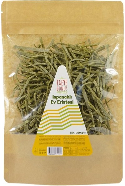 Egeye Dönüş Ev Yapımı Ispanaklı Erişte - 350 Gr. El Kesimi Sebzeli Makarna (Geleneksel Yöntemlerle Üretilmiştir. Katkı Koruyucu Içermez) Egeye Dönüş Ev Yapımı Ispanaklı Erişte - 350 Gr. El Kesimi Sebzeli Makarna (Geleneksel Yöntemlerle Üretilmiştir. Katkı Koruyucu Içermez)