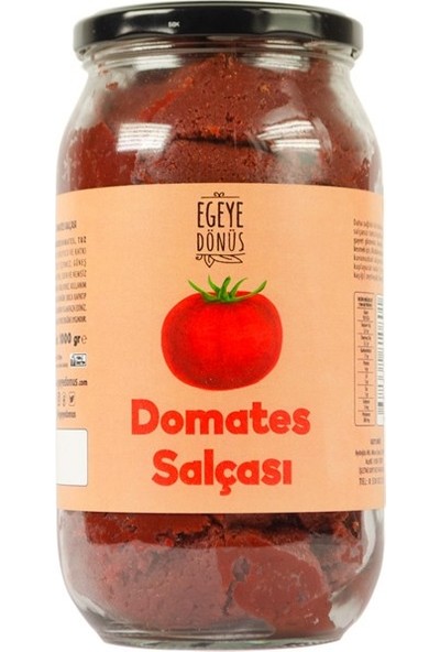 Egeye Dönüş Yöresel Ev Yapımı Domates Salçası Cam Kavanoz- 1 Kg. (Geleneksel Yöntemlerle Üretilmiştir. Katkı Koruyucu Içermez) Egeye Dönüş Yöresel Ev Yapımı Domates Salçası Cam Kavanoz- 1 Kg. (Geleneksel Yöntemlerle Üretilmiştir. Katkı Koruyucu Içermez)