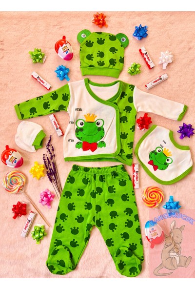 Kangurucuk % 100 Pamuk Kurbağa 5'li Bebek Takım