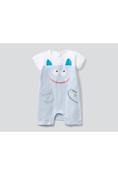 Benetton Grafik Baskılı Şort Tulum