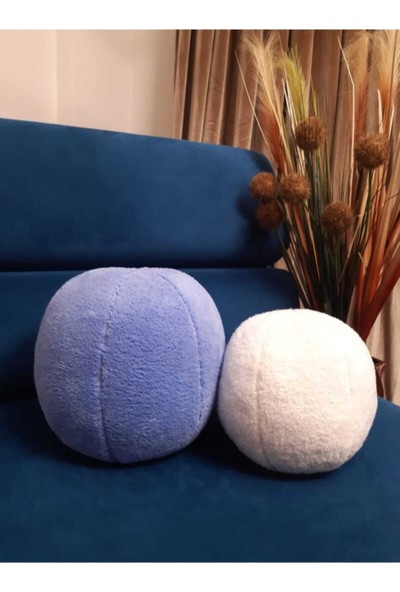 2' Li Top Kırlent Yastık Minder (Büyük Mavi 40 cm - Büyük Ekru 20 Cm) 2' Li Top Kırlent Yastık Minder (Büyük Mavi 40 cm - Büyük Ekru 20 Cm)