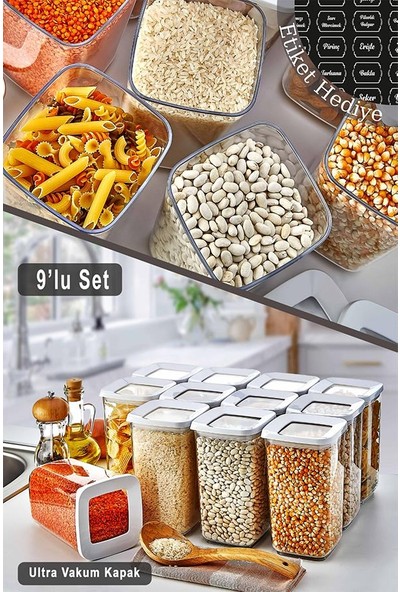 Homenıva Nivabox 9 Adet Ultra Vakum Kapaklı Saklama Kabı Seti 9X(1700ML) Homenıva Nivabox 9 Adet Ultra Vakum Kapaklı Saklama Kabı Seti 9X(1700ML)