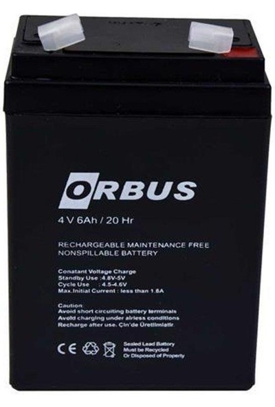 4 Volt 6 Amper Akü Orbus 10X7X4.5 4 Volt 6 Amper Akü Orbus 10X7X4.5