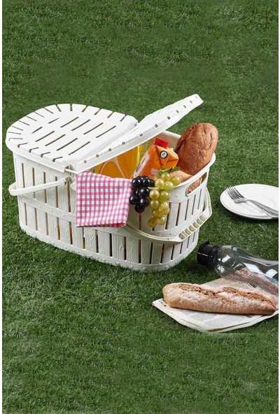 Kaktüskedi Pålegg Design Piknik Sepeti Beyaz