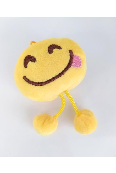 Hd Marketim Emoji Dil Çıkaran Sevimli Peluş Anahtarlık Çanta Süsü Oyuncak 12 cm