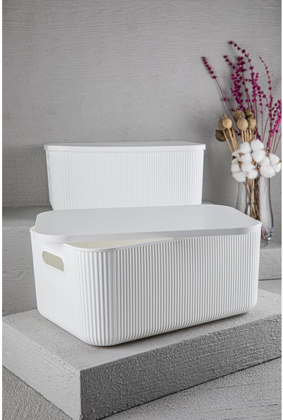 Doreline 2 Adet Storage 13 Lt Beyaz, Çok Amaçlı Dolap Içi Düzenleyici Kapaklı Kutu, Dekoratif Saklama Kutusu Doreline 2 Adet Storage 13 Lt Beyaz, Çok Amaçlı Dolap Içi Düzenleyici Kapaklı Kutu, Dekoratif Saklama Kutusu