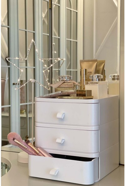 Homenıva Nivabox 3'lü Takı, Makyaj ve Kozmetik Düzenleyici Çekmece, Ofis Masa Düzenleyici, Beyaz Homenıva Nivabox 3'lü Takı, Makyaj ve Kozmetik Düzenleyici Çekmece, Ofis Masa Düzenleyici, Beyaz