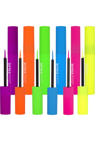 Tikatti True Color 6 Renkli Neon Fırçalı Eyeliner