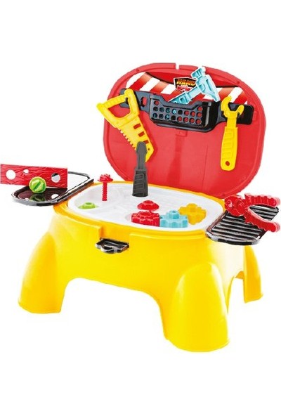 Mofy Baby Play Desk Tabureli Tamir Çantası Aletleri Seti Eğitici Oyuncak