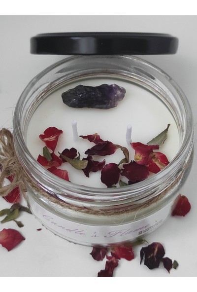 Candle's Flame Ametist Doğal Taşlı Soya Mumu