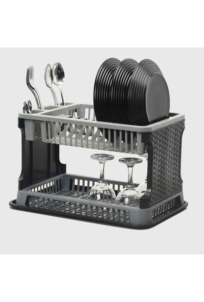 Kaktüskedi Skjehølder Iki Katlı Bulaşıklık - Tabaklık