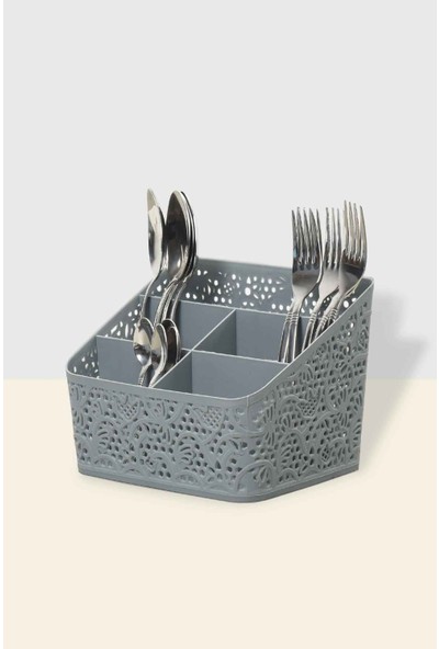 Kaktüskedi 5 Bölmeli Tezgah Üstü Kaşık Çatal Bıçak Düzenleyici