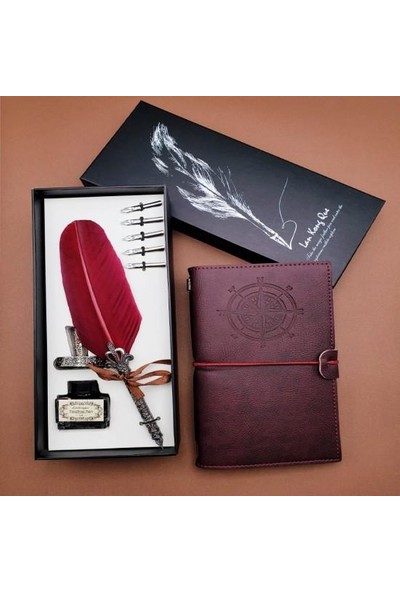 Bonnus Tüylü Kalem Deri Defter Set Dekoratif Hediyelik Bonnus Tüylü Kalem Deri Defter Set Dekoratif Hediyelik