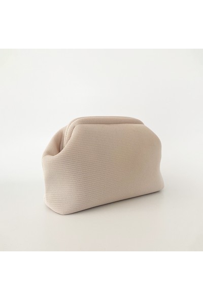 Heybes Kadın Krem Clutch El Çantası