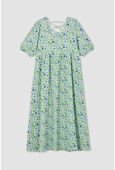 DeFacto Regular Fit Uzun Hamile Elbise Y6498AZ22HS