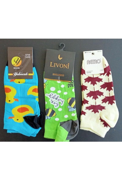 3 Adet Farklı Model Birlikte Kadın Babet Patik Çorap 36-40 Numaralar Arası 3 Adet Farklı Model Birlikte Kadın Babet Patik Çorap 36-40 Numaralar Arası