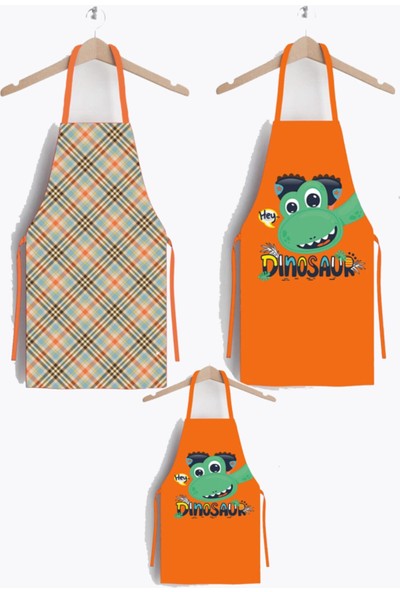 Ays Home Dinazor Aile 3'lü Mutfak Önlüğü Seti Ays Home Dinazor Aile 3'lü Mutfak Önlüğü Seti