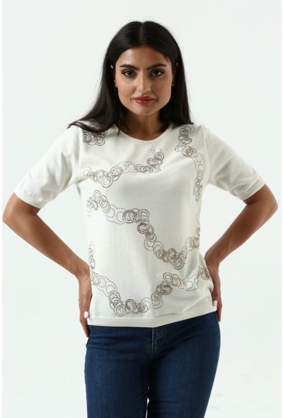 Solo Kristal Taşlı Triko Bluz Solo Kristal Taşlı Triko Bluz