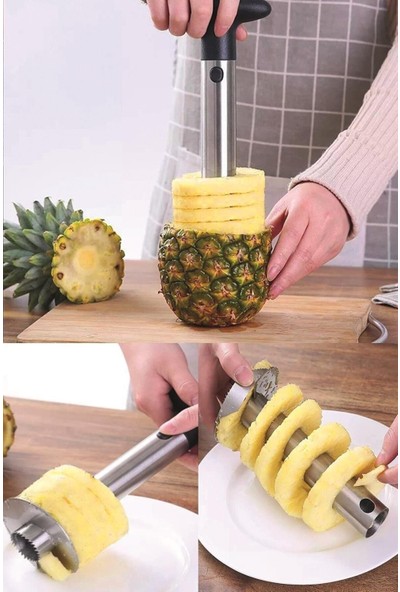 Pratik Paslanmaz Çelik Ananas Soyucu ve Dilimleyici | Ananas Dilimleme Aparatı