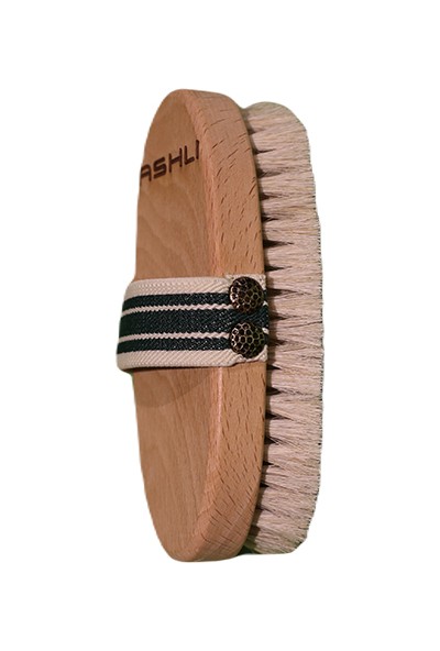 Ashlı Selülit Karşıtı Doğal At Kılı Selülit Fırçası (Vücut Peeling Lif Hediyeli)