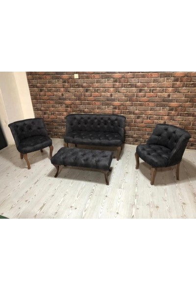 Yeşil Çay Seti Koltuk Takımı 2+1+1+Bench