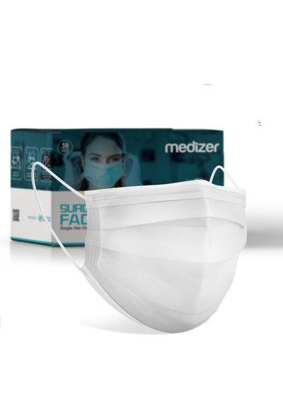 Medizer Full Ultrasonik 3 Katlı Meltblown Kumaş Cerrahi Maske 50 Adet Medizer Full Ultrasonik 3 Katlı Meltblown Kumaş Cerrahi Maske 50 Adet