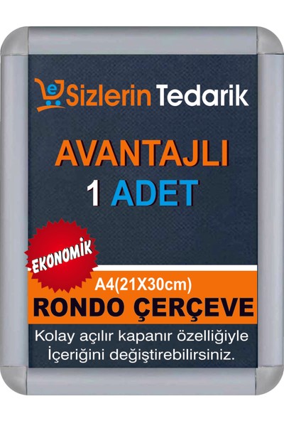 Turkuaz Çerçeve A4 Rondo Ekonomik Çerçeve Kolay Açılır Kapanır A4 - Tekli Turkuaz Çerçeve A4 Rondo Ekonomik Çerçeve Kolay Açılır Kapanır A4 - Tekli
