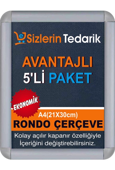 Turkuaz A4 Rondo Çerçeve Ekonomik Kolay Açılır Kapanır Turkuaz A4 Rondo Çerçeve Ekonomik Kolay Açılır Kapanır