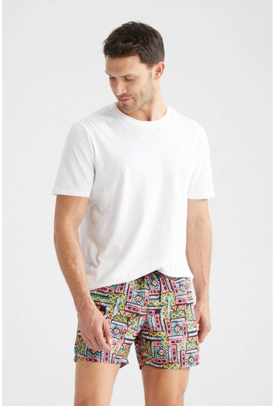 DeFacto Diz Üstü Etnik Desenli Yüzme ŞORTU U0108AZ22HS