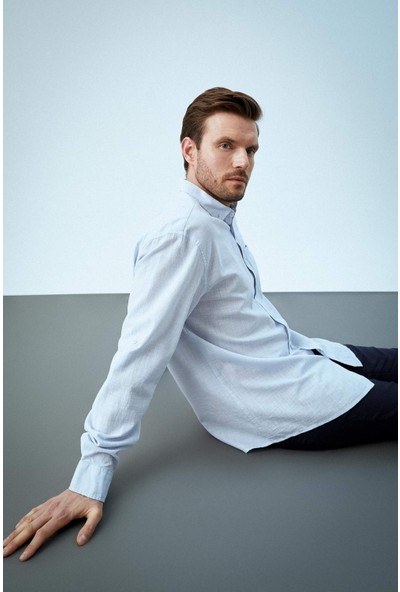 DeFacto Regular Fit Polo Yaka Uzun Kollu GÖMLEK X7190AZ22SM