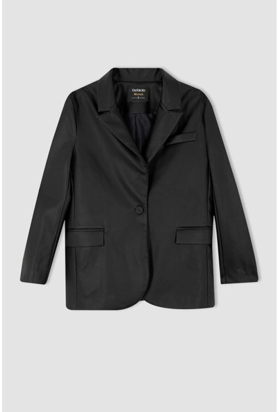 DeFacto Regular Fit Suni Deri Blazer CEKET Y5163AZ22SP DeFacto Regular Fit Suni Deri Blazer CEKET Y5163AZ22SP