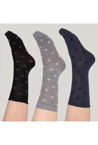 Vivamaison 3 Çift Unisex Kar Desenli Pamuk Çorap Vivamaison 3 Çift Unisex Kar Desenli Pamuk Çorap